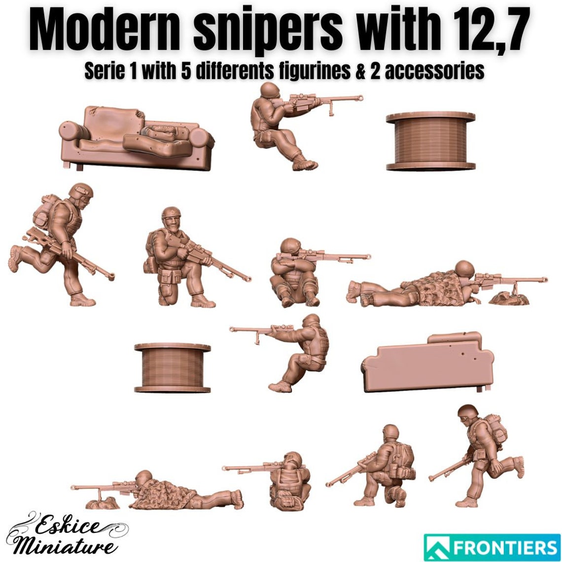 Modern Warfare Snipers Set (5 Models) With Terrain Various Scales ...