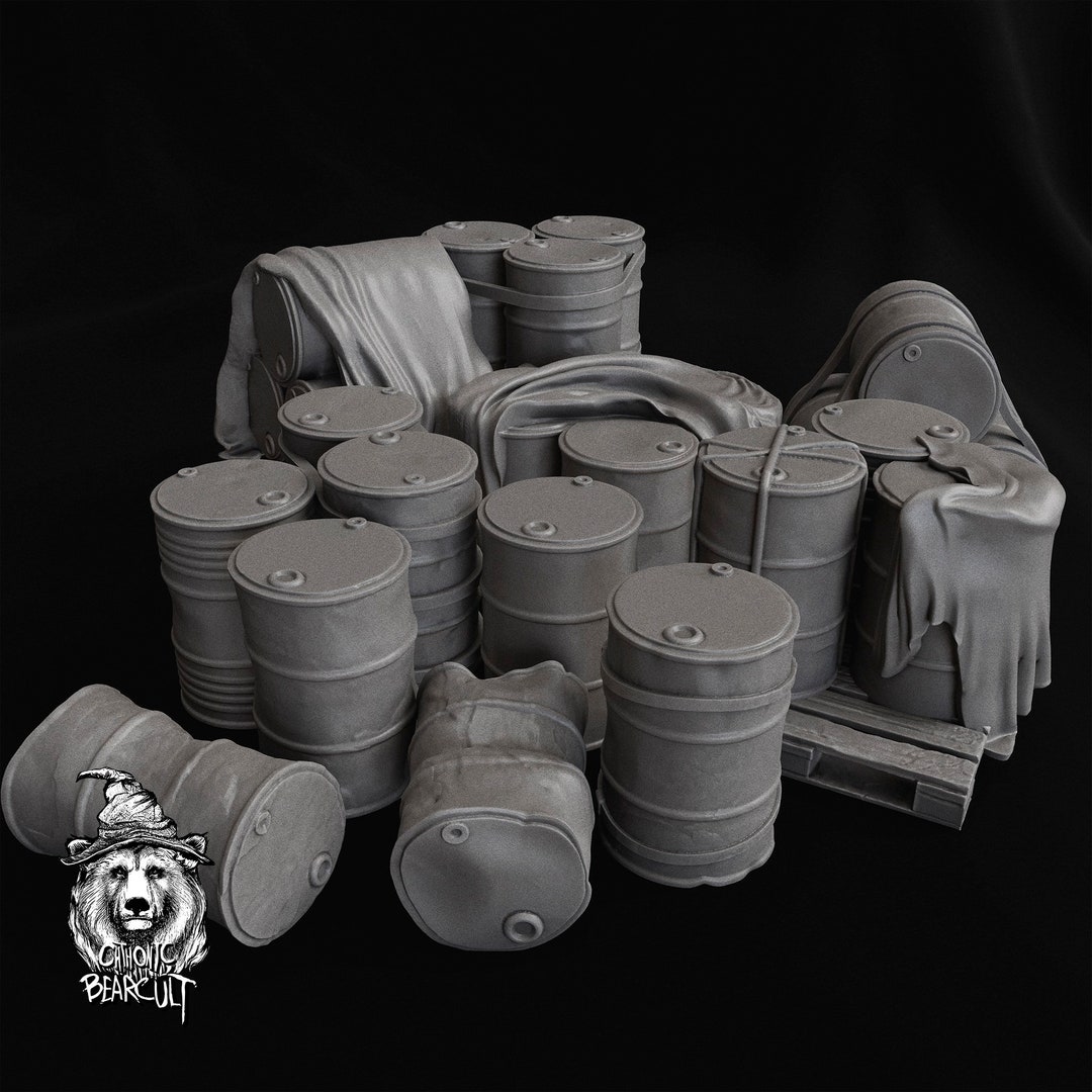 Wargaming Terrain Props Barrels Set Various Scales Historical Wargaming ...
