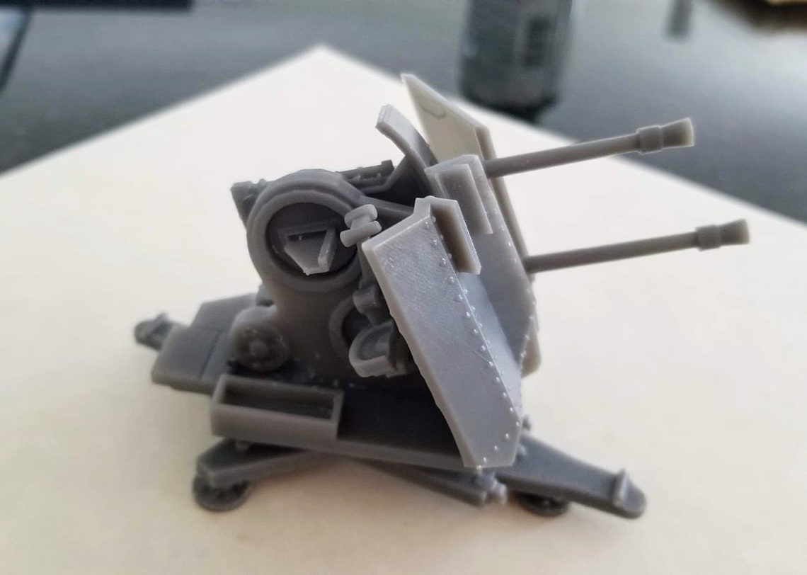 WWII German 37mm Flak Zwilling 43 Various Scales Historical Wargaming ...