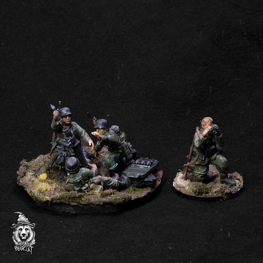 WWII German 8cm Grw 34 Mortar Team With Spotter (4 Models) Various ...