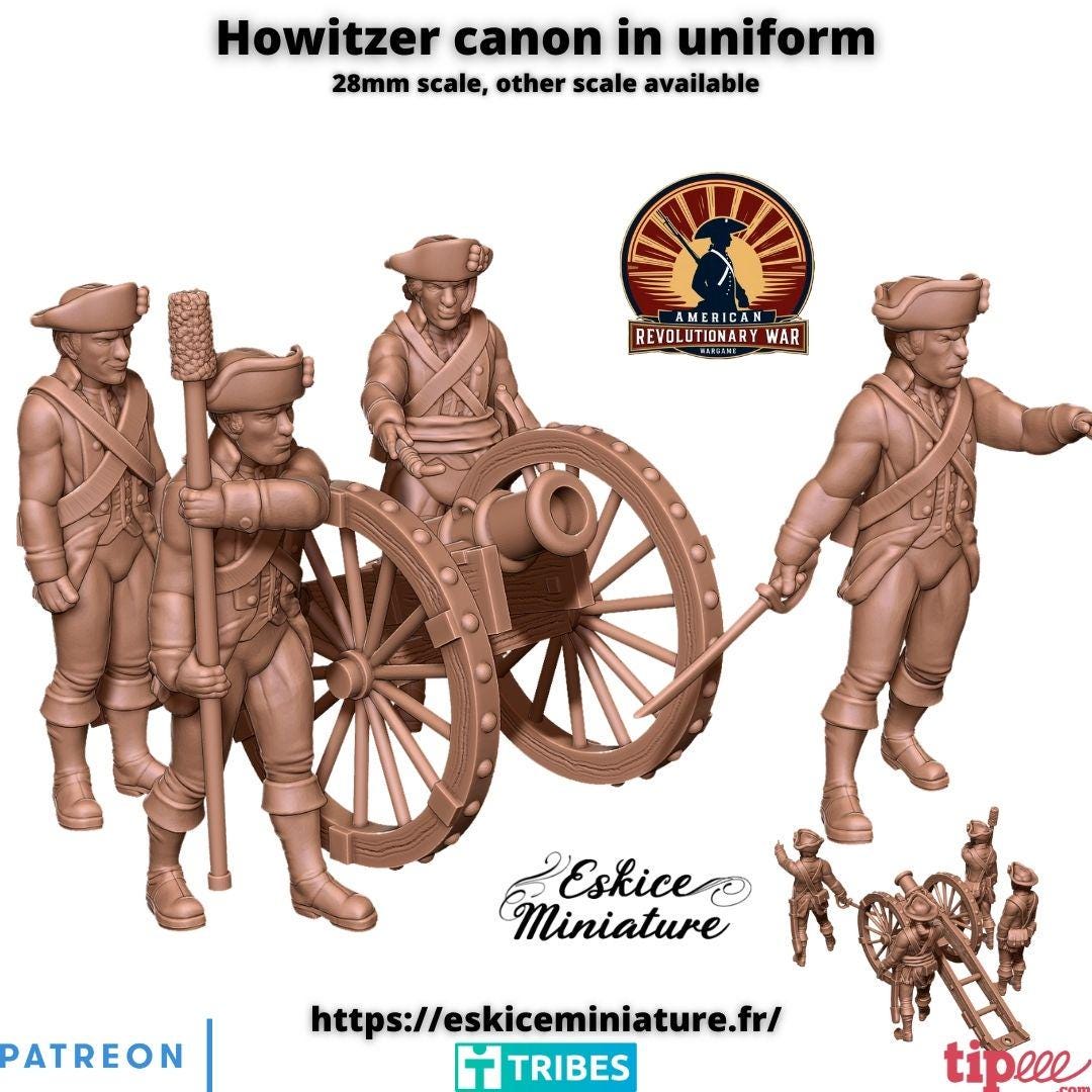 American Revolutionary War Howitzer With Crew Various Scales Historical ...
