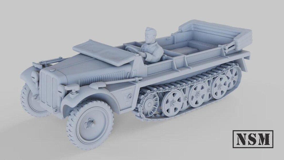 WWII German Sd.kfz 10 Halftrack With Driver (1 Model) Various Scales ...