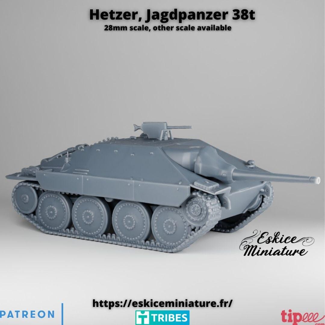 WWII German Hetzer Jagdpanzer 38t Tank Destroyer Various Scales ...