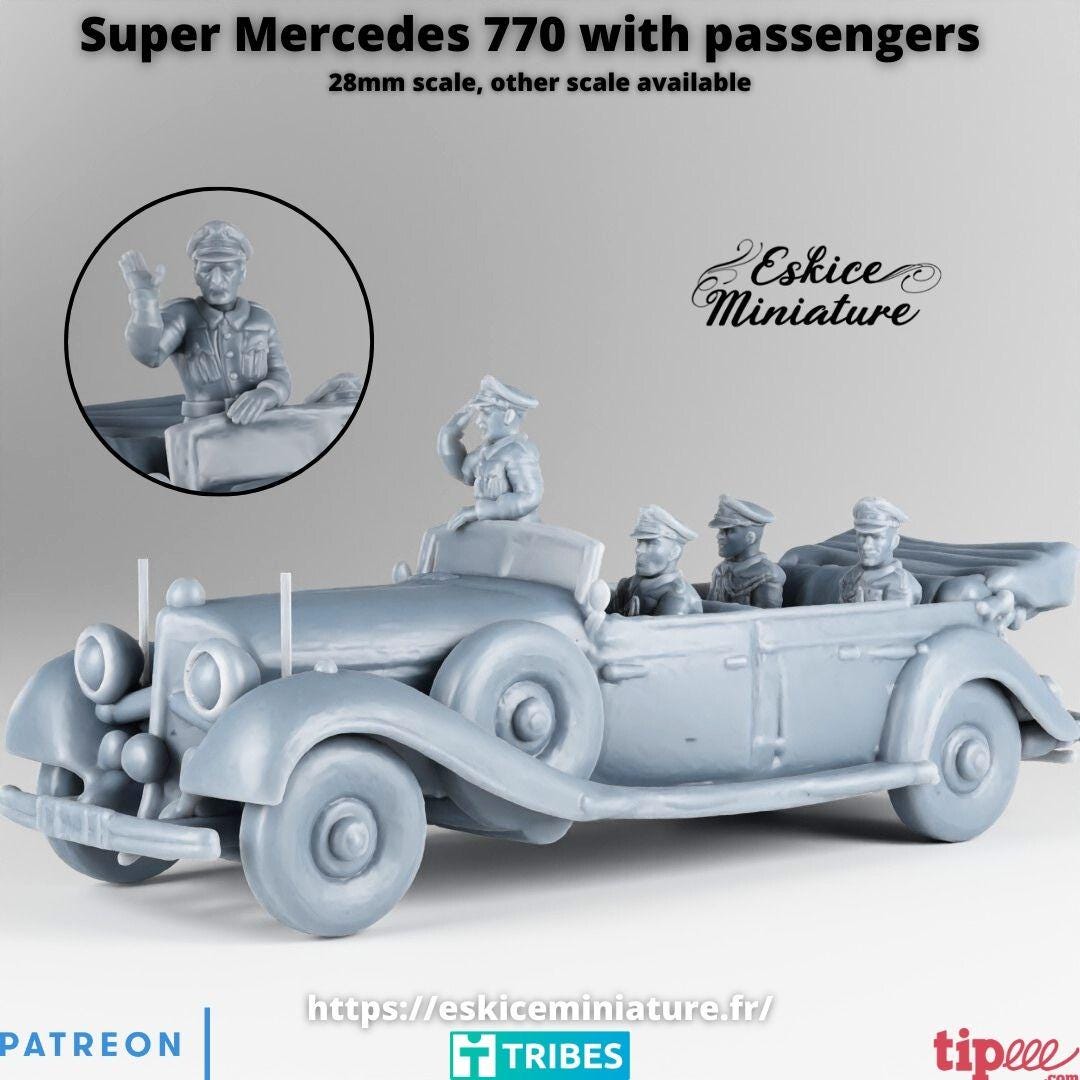 WWII German Super Mercedes 770 With Passengers Various Scales ...
