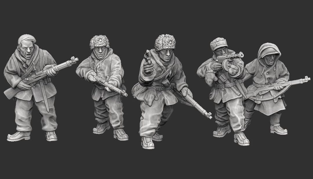 WWII Finnish Jakkari Infantry Squad (5 Models) Various Scales ...