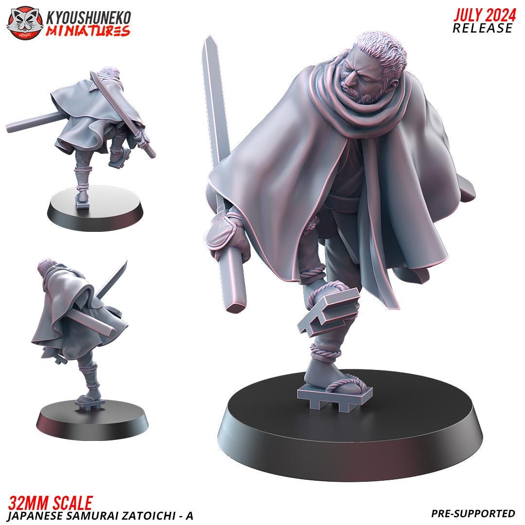 Japanese Samurais Zatoichi (3 Models) Various Scales Historical ...