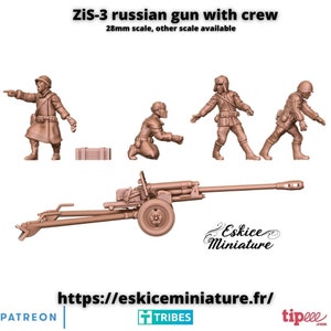 WWII Soviet Zis-3 Gun With Crew (4 Models) Various Scales Historical ...