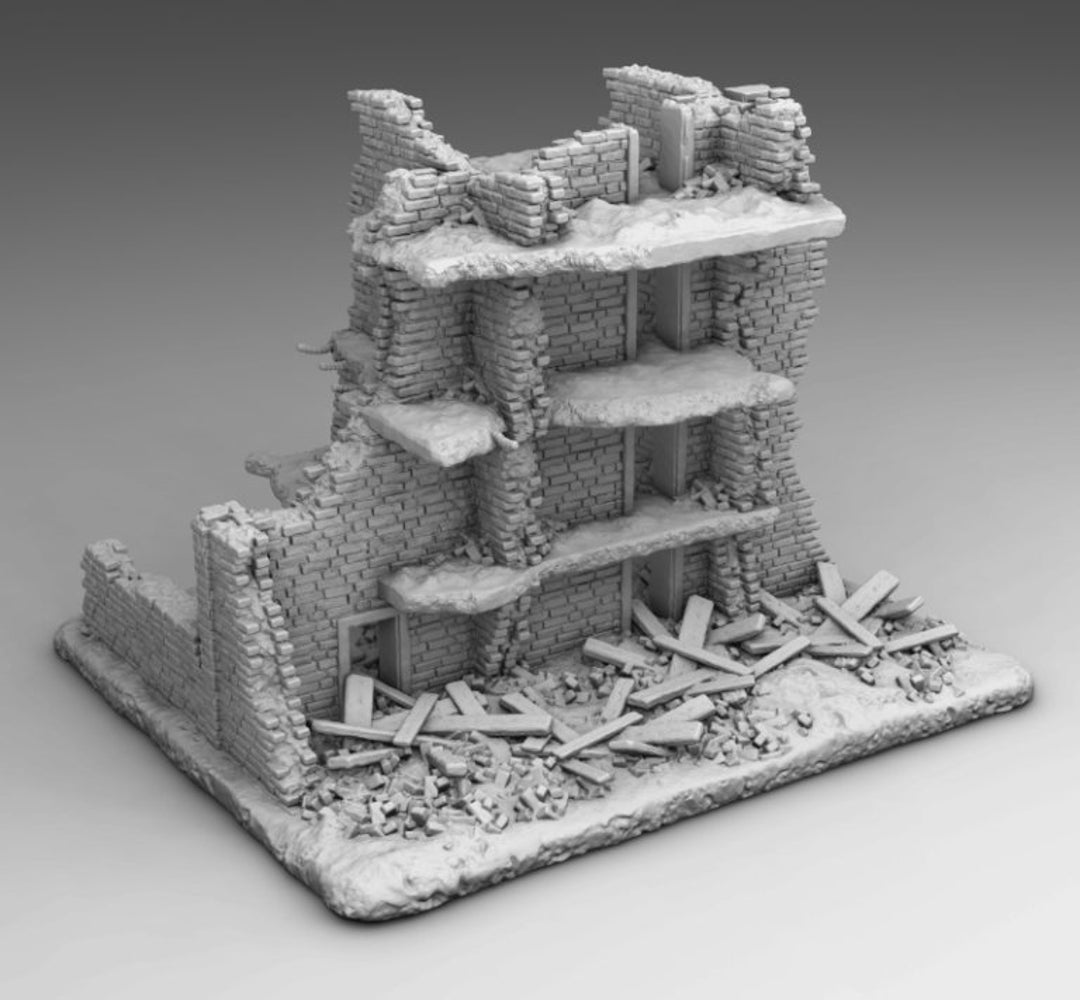Wargaming Terrain 28mm Bolt Action/chain of Command Destroyed Building ...