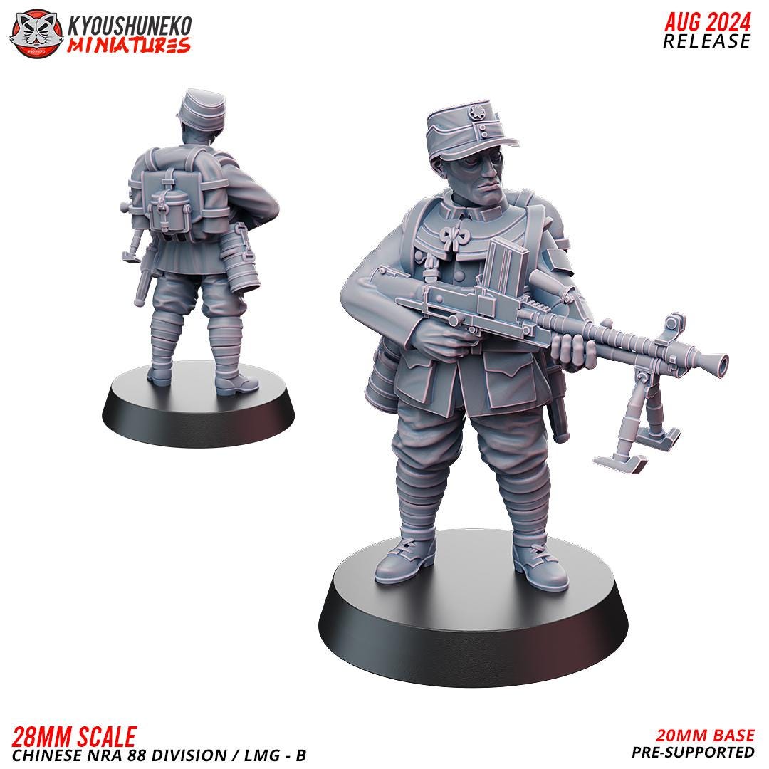 WWII Chinese NRA 88th Division LMG Team (2 Models) Various Scales ...