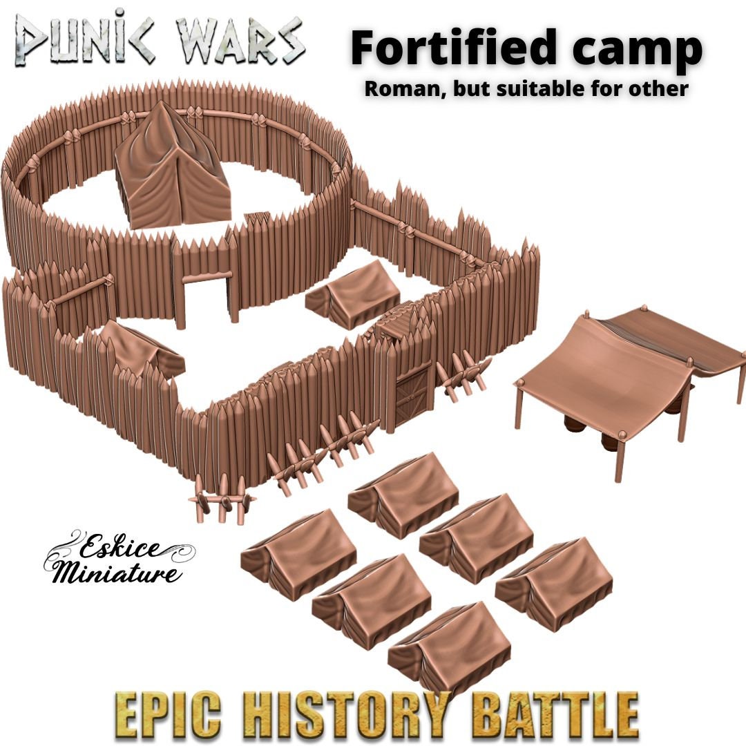 Wargaming Terrain Ancient Medieval Fortified Camp Various Scales ...