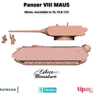 German Panzer VIII Maus 15mm 1/100 - Etsy