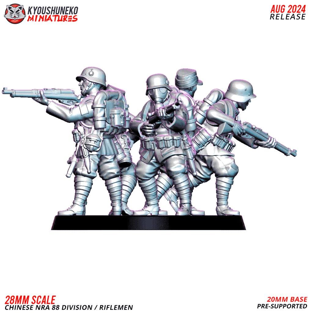 WWII Chinese NRA 88th Division Riflemen Squad (10 Models) Various ...