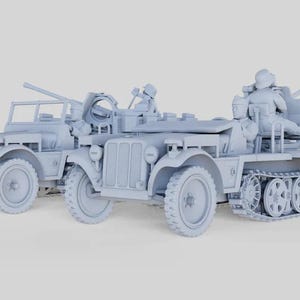 WWII German Demag Sd. Kfz 10-4 Halftrack With 2cm Flak 38 (2 Variants ...