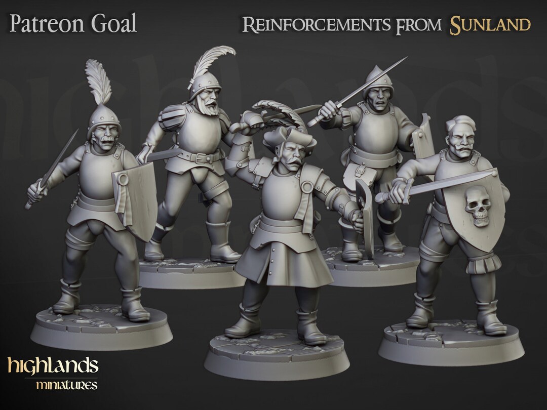 Fantasy Wargaming Highland Miniatures Sunland Swordsmen (10 Models ...