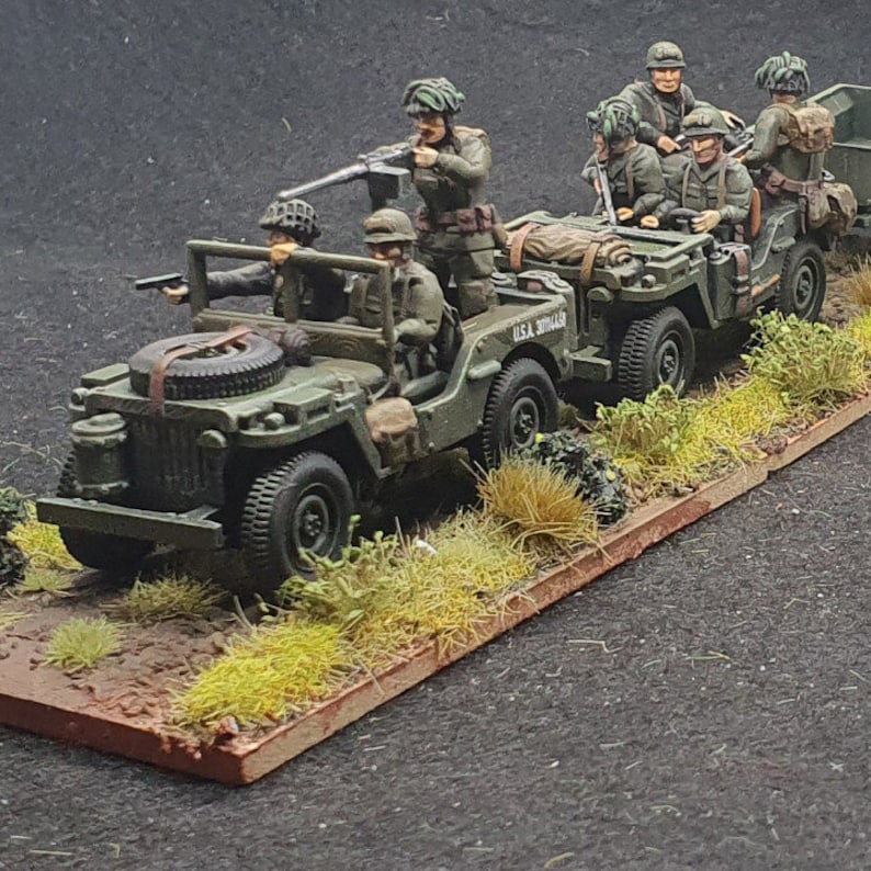WWII US Paratroopers Jeep Set (3 Jeeps + Trailer) With Crew Various ...
