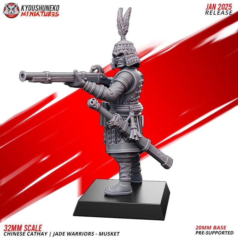 Ancient Chinese Cathay Jade Warriors Musket Unit (10 Models) Various ...