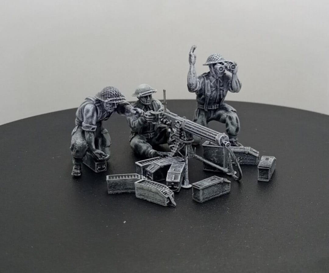 28/54mm Bolt Action/chain of Command British Vickers 303 MMG and Crew3 ...