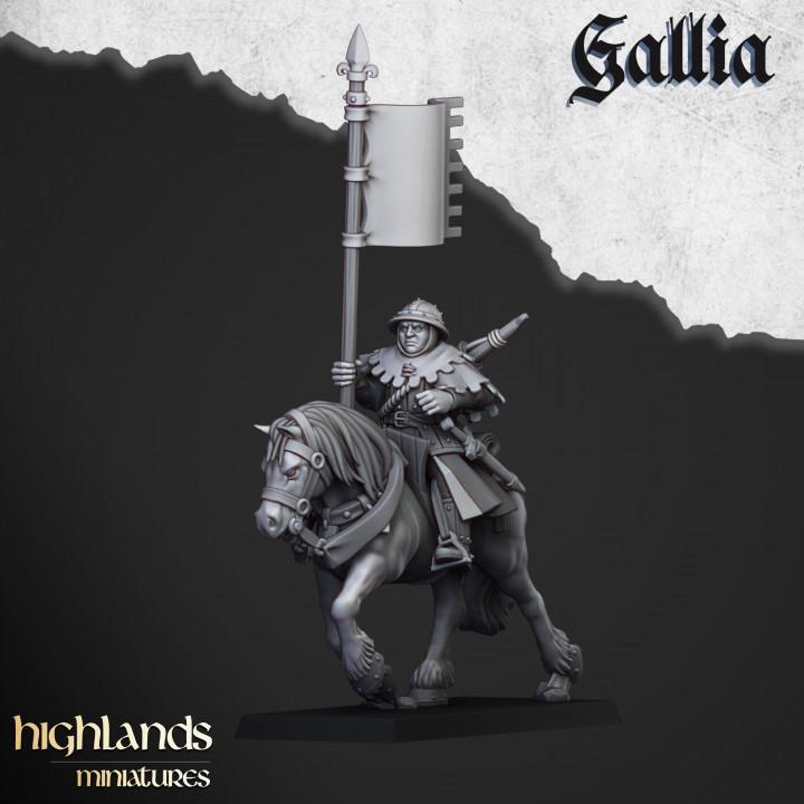 Mounted Men at Arms With Command Group 10 Models Highland Miniatures ...