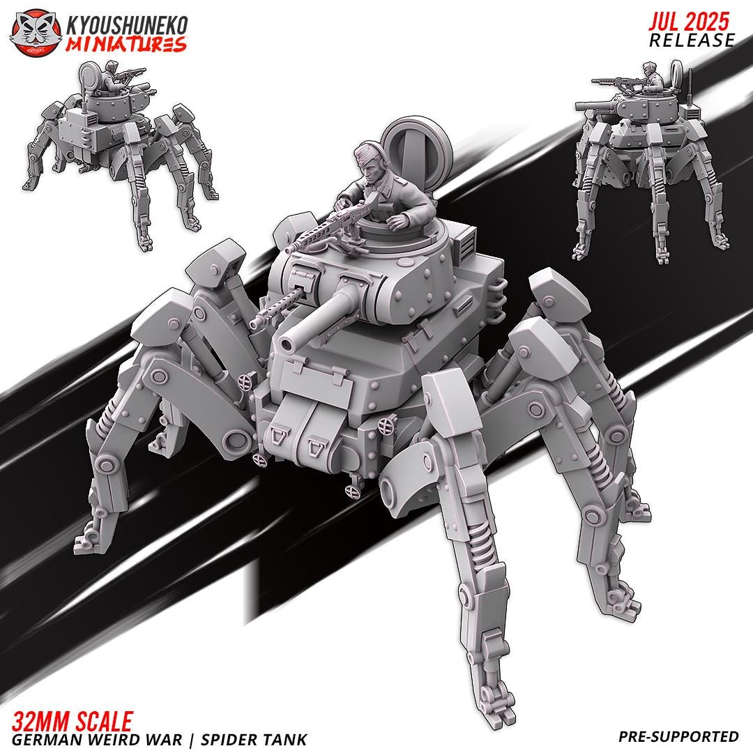 German Weird War Spider Tank Various Scales SF Wargaming (US Tariffs ...