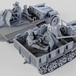 WWII German Demag Sd. Kfz 10-4 Halftrack With 2cm Flak 38 (2 Variants ...