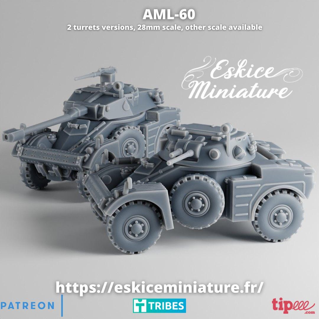 Cold War French Panhard AML 60 (both Turrets Included) Various Scales ...