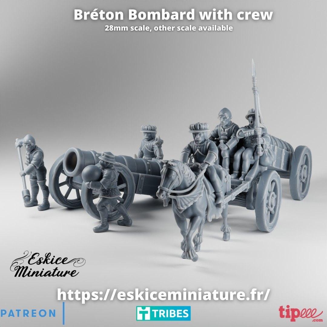 Medieval Breton Bombard With Crew Various Scales Historical Wargaming ...