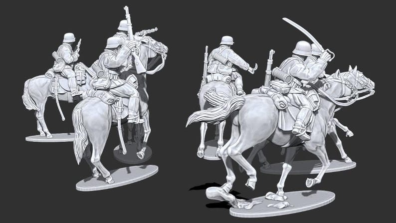 WWII Early War German Cavalry (6 Models) Various Scales Historical ...