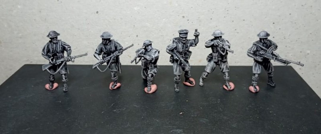 WWII British 8th Army Combat Squad (6 Models) Various Scales Historical ...