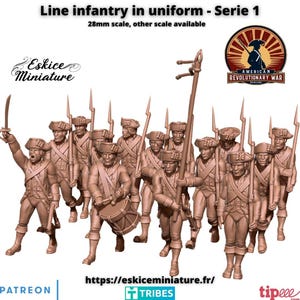 American Revolutionary War Line Infantry Unit 1 (14 Models) Various ...