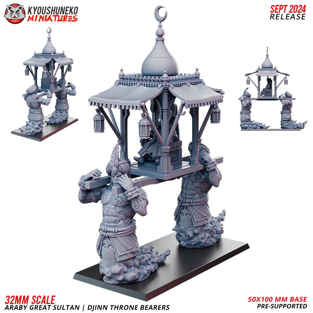 Ancient Araby Great Sultan Djinn Throne Bearers Various Scales ...