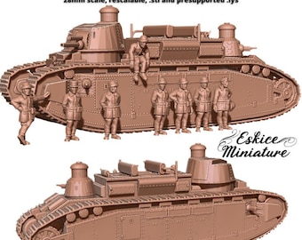 Char 2C French Super Heavy Tank - 3D Resin Printed, 28mm Scale - Etsy