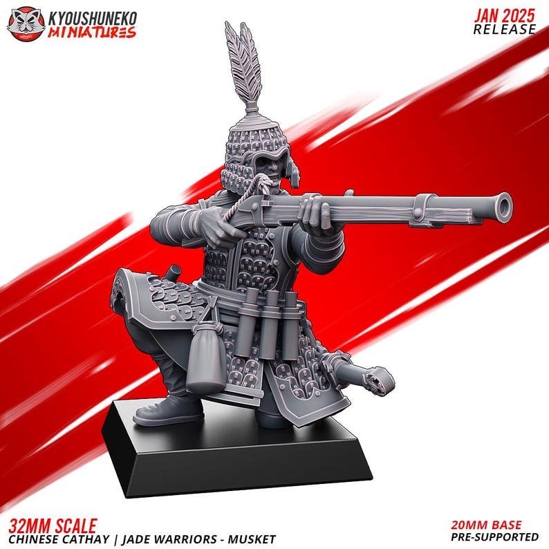 Ancient Chinese Cathay Jade Warriors Musket Unit (10 Models) Various ...