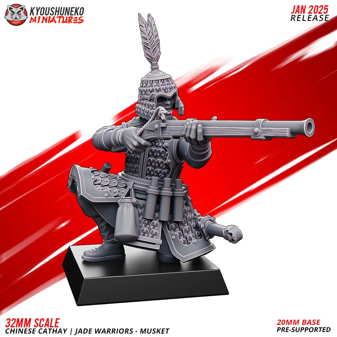 Ancient Chinese Cathay Jade Warriors Musket Unit (10 Models) Various ...
