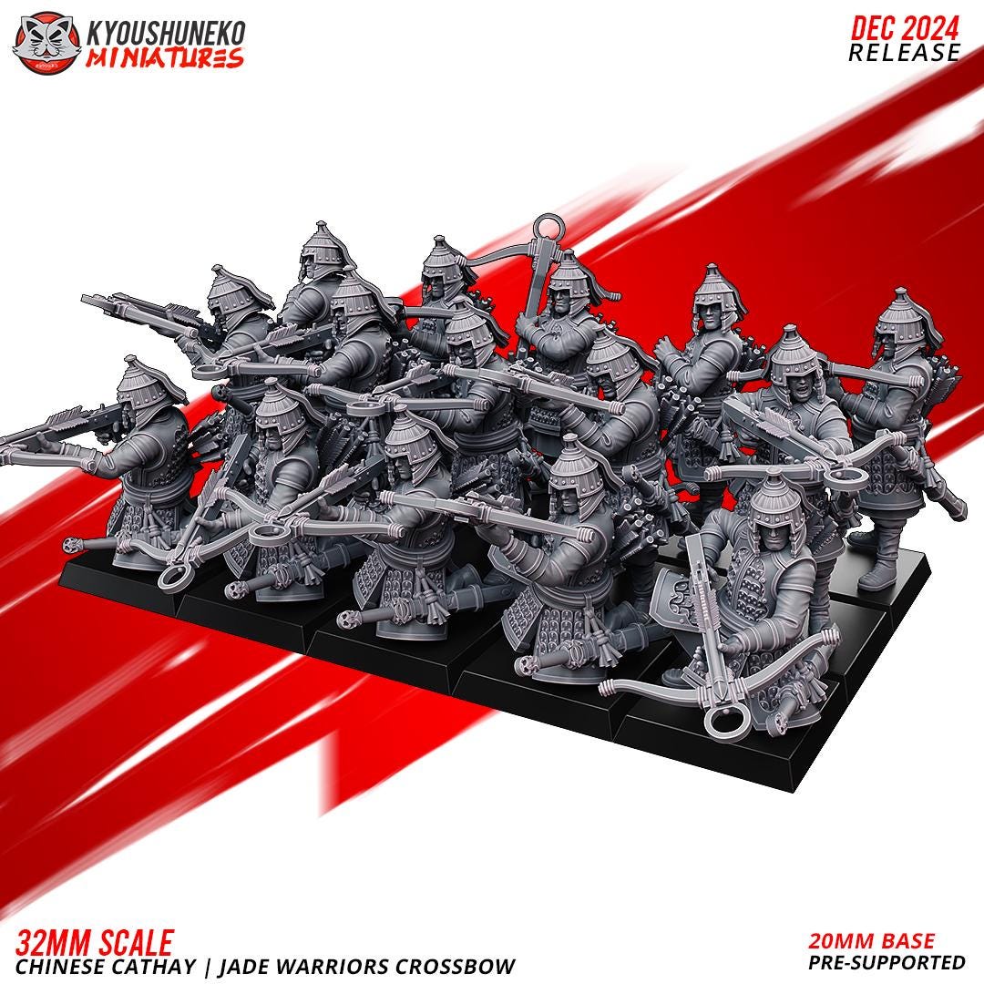 Ancient Chinese Cathay Jade Warriors Crossbowmen Unit (10 Models ...
