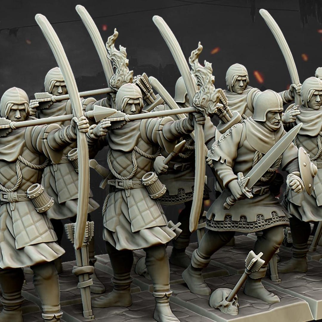 Medieval Archers Unit 10 Multipart Models Highland Miniatures Various ...