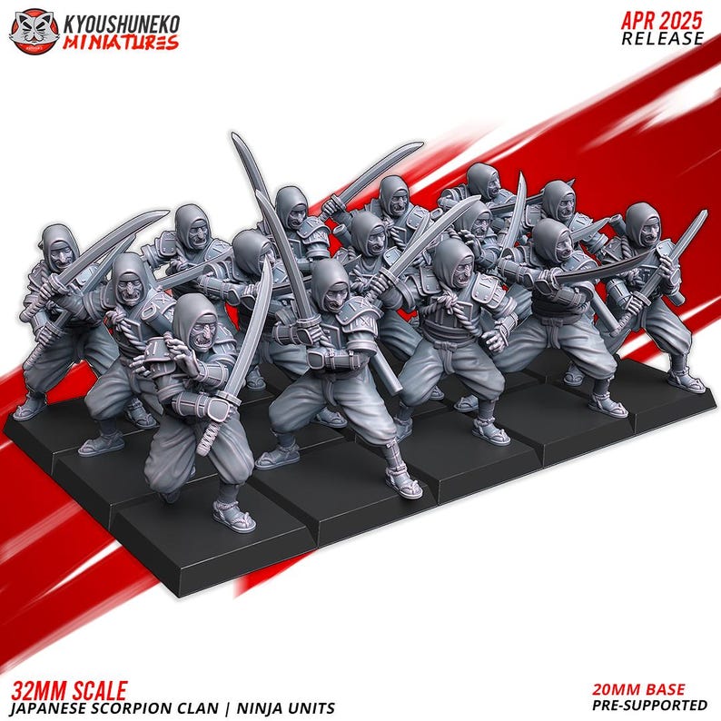 Ancient Japanese Scorpion Clan Ninja Unit (10 Models) Various Scales ...