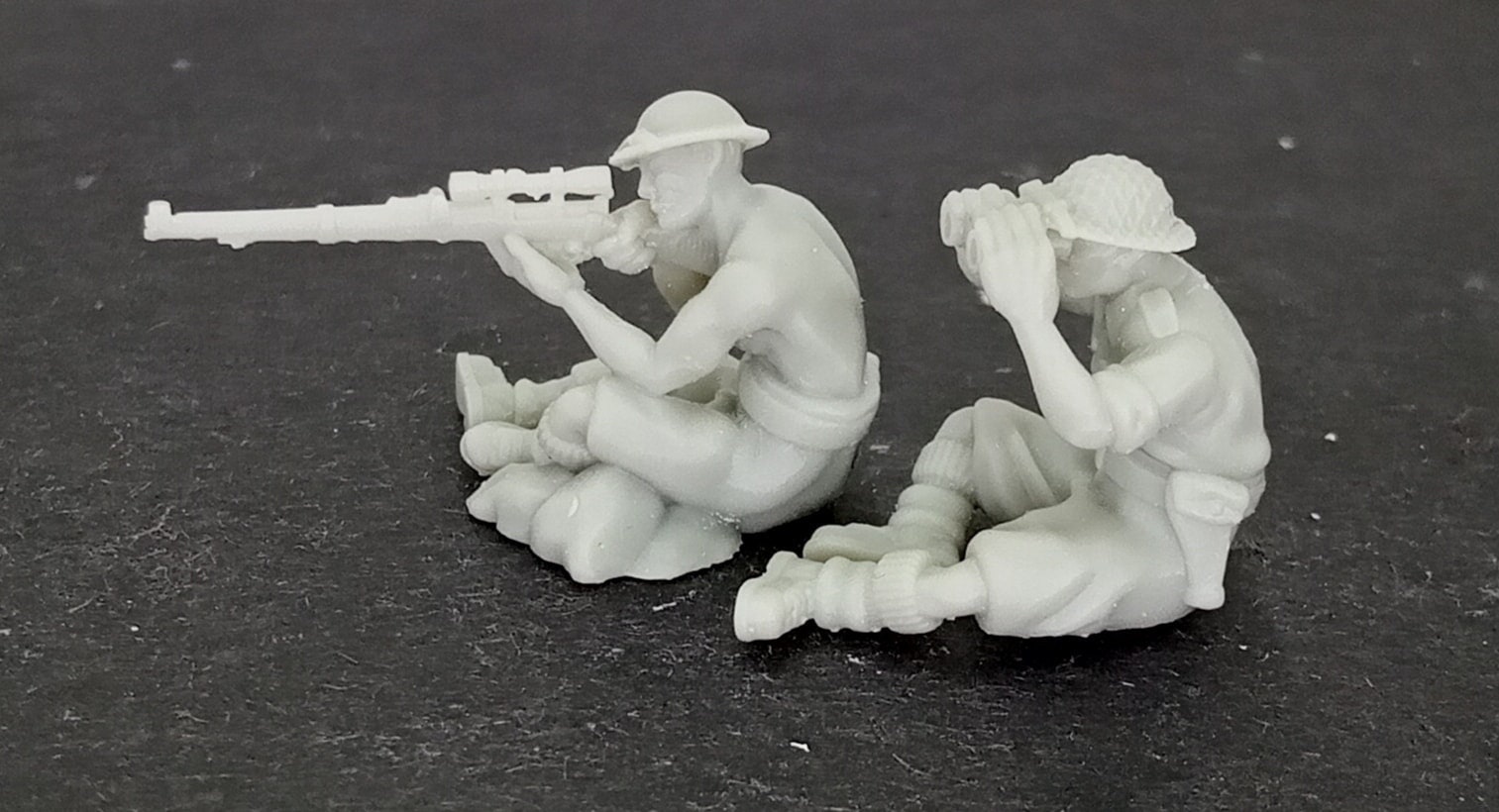 WWII British 8th Army Sniper Team (2 Models) Various Scales Historical ...