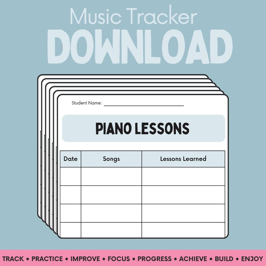Piano Lessons Worksheet: Student Progress Tracker (PDF) - Etsy
