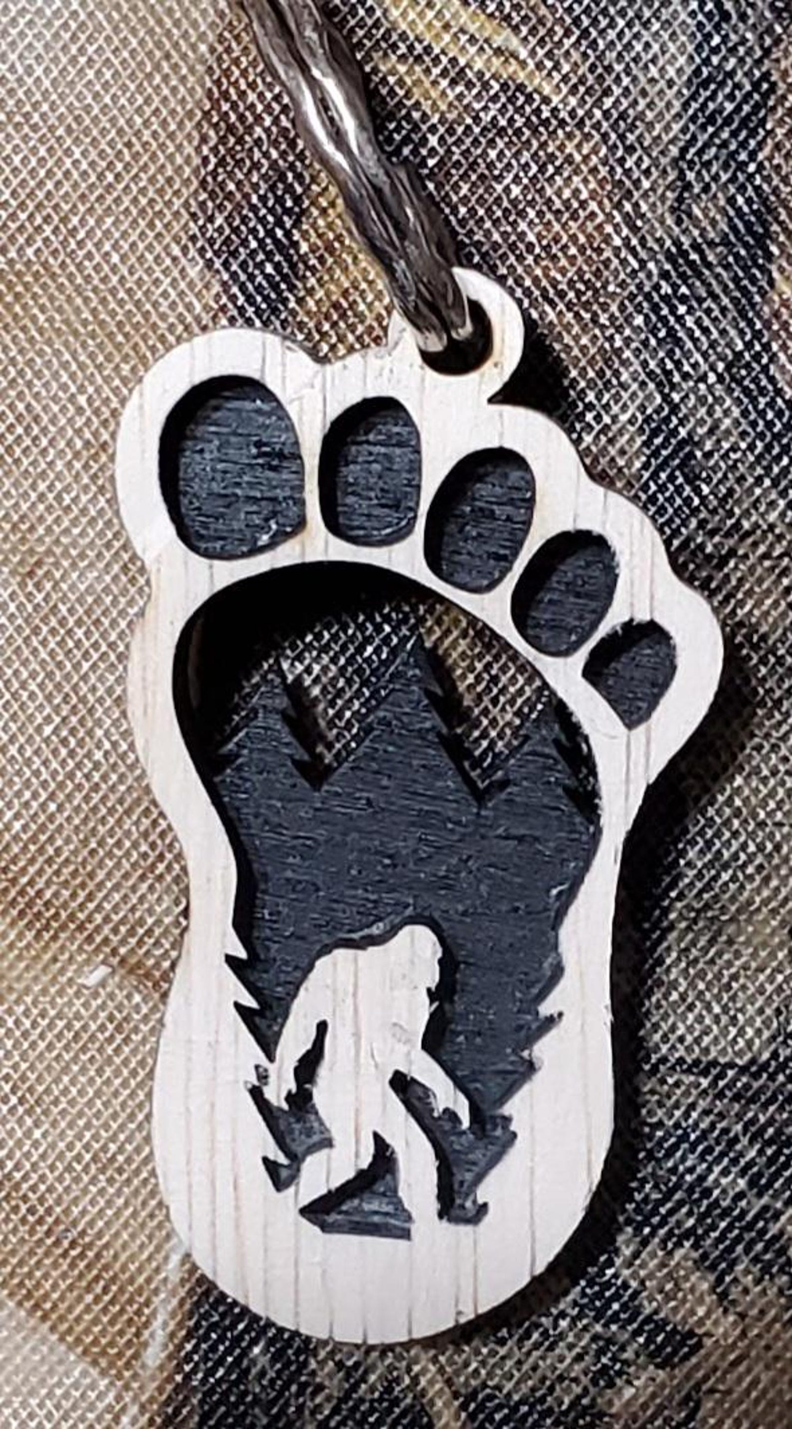 Wooden Bigfoot Keychain: Sasquatch Footprint, Novelty Gift - Etsy