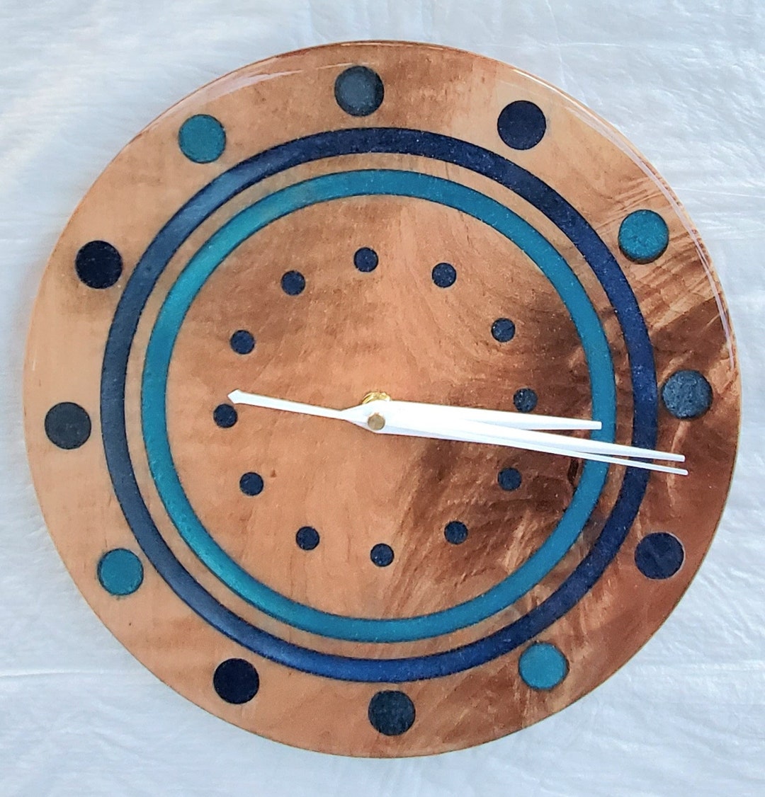 Round Wood and Resin Clock Made With 100 Year Old Reclaimed Barn Wood ...