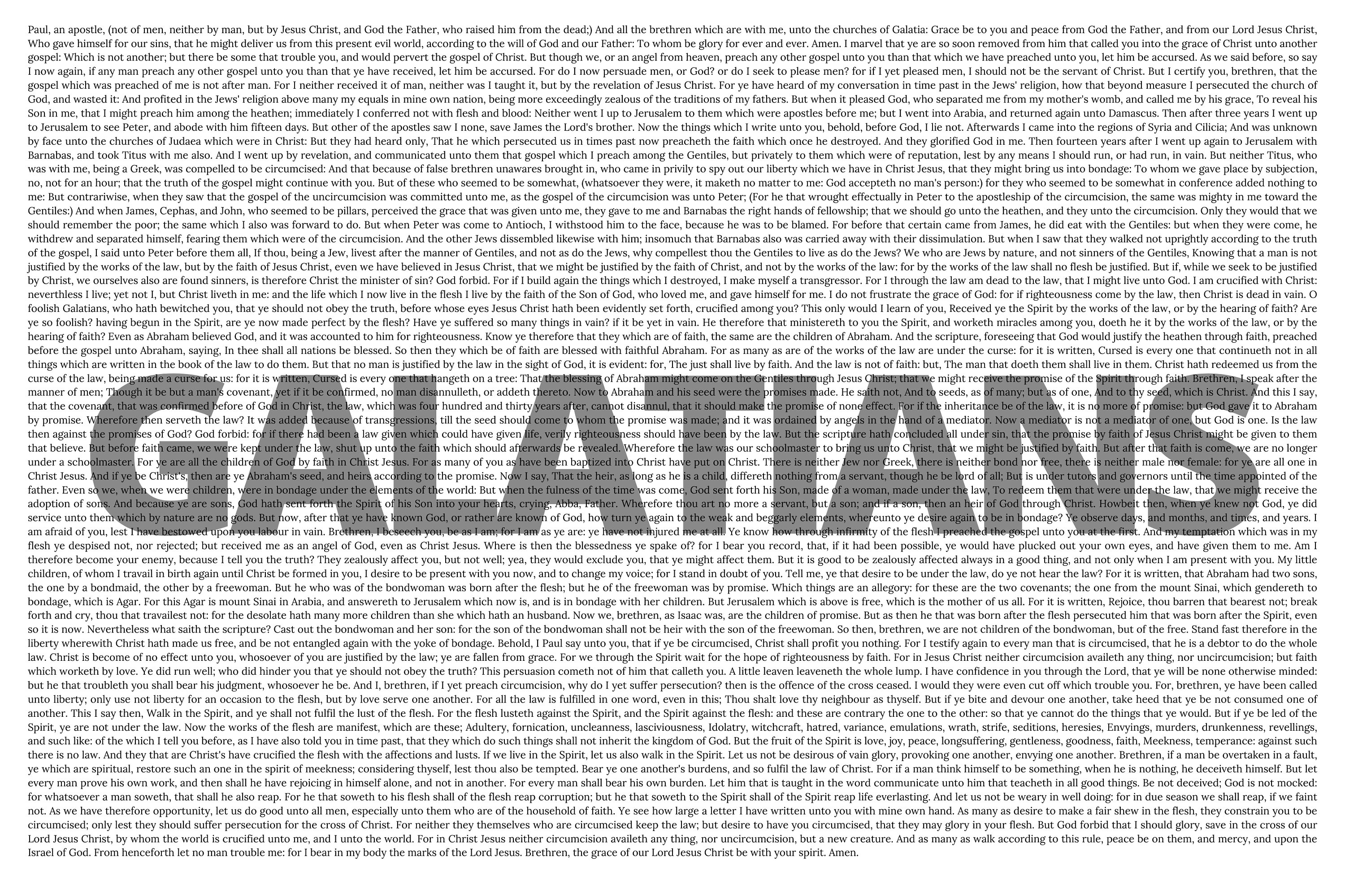 Poster of the Book of Galatians - Etsy