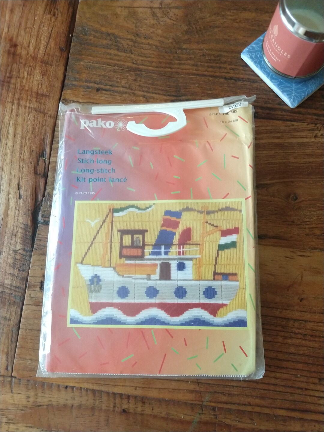 Vintage Pako Long Stitch Tapestry Kit. Tug Boat Design. Printed Canvas ...