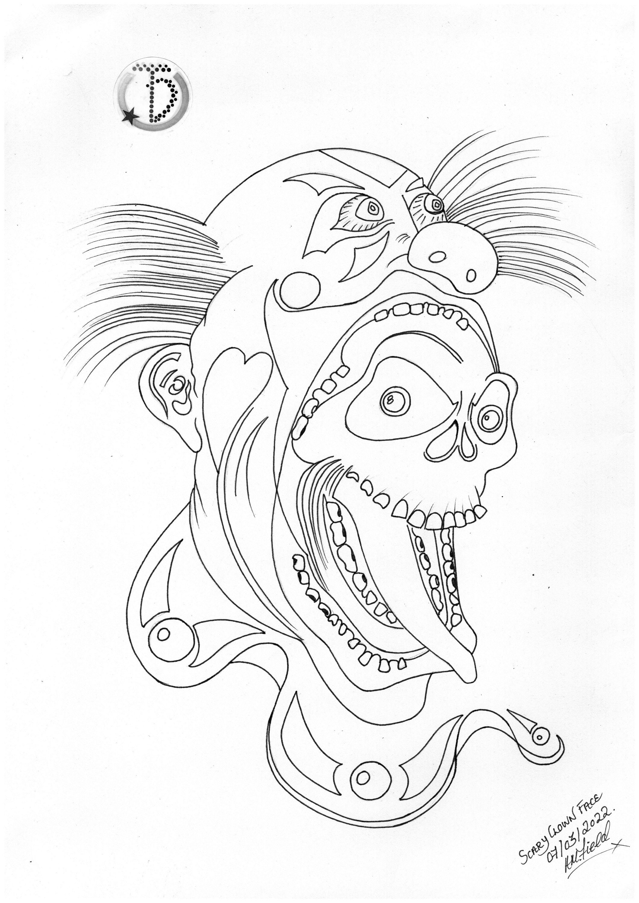 Scary Clown Faces Tattoos