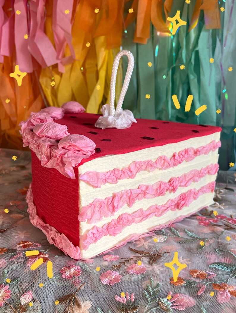 Slice of Cake Piñata | 2D Pinata | Handmade | Fun | Aesthetic Cake ...