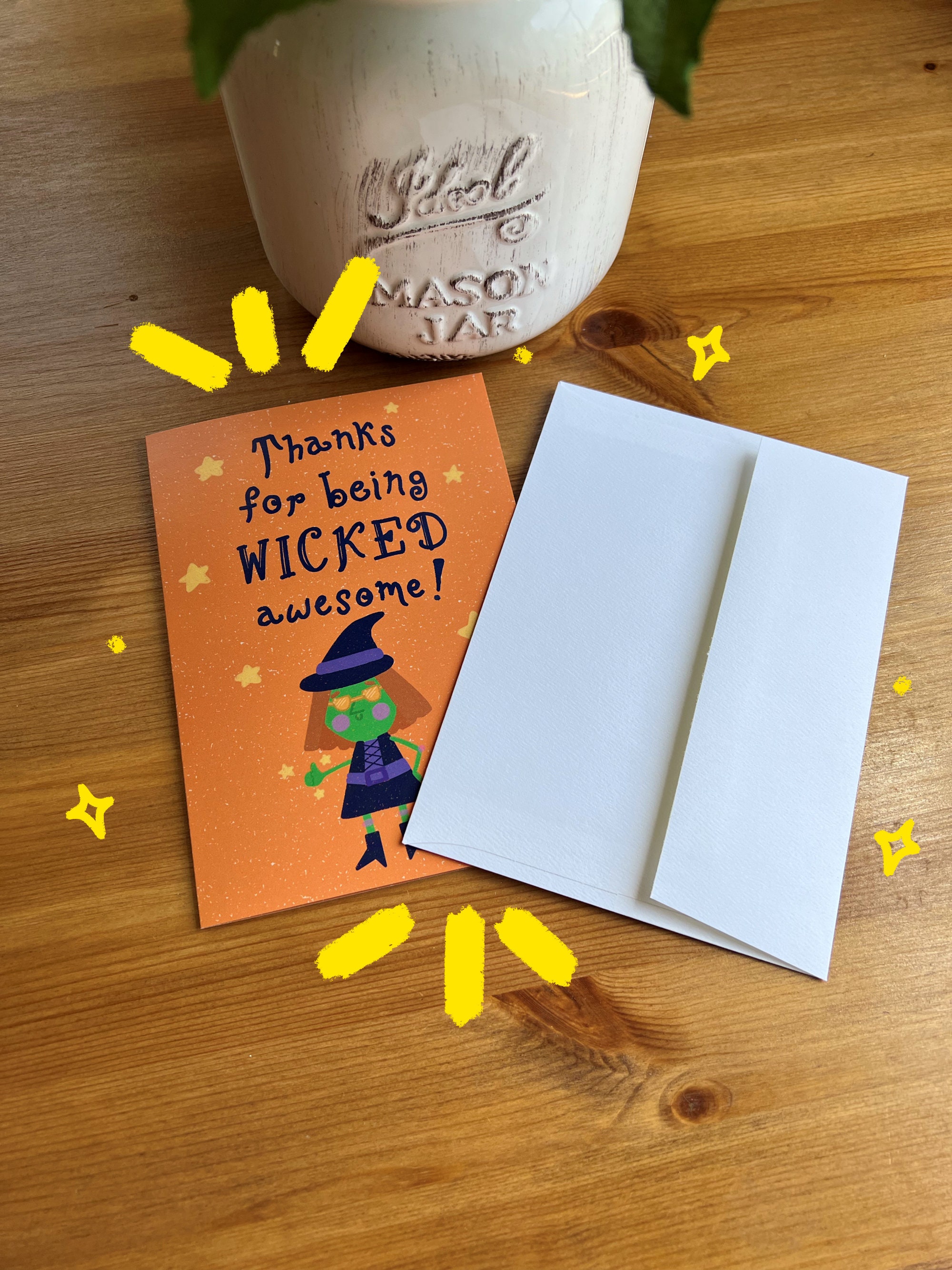 Wicked Awesome Thank You Card Greeting Card Thank You Card Witch Funny ...