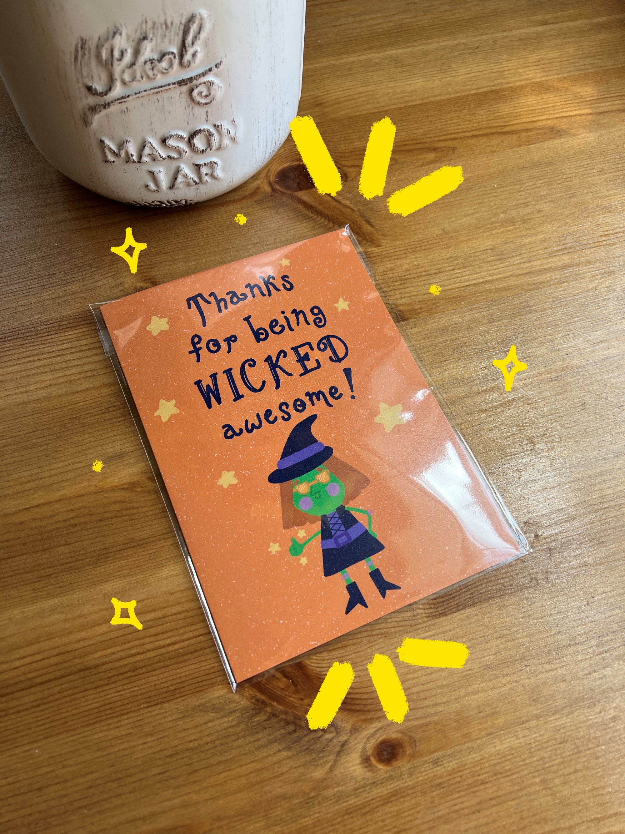 Wicked Awesome Thank You Card Greeting Card Thank You Card Witch Funny ...