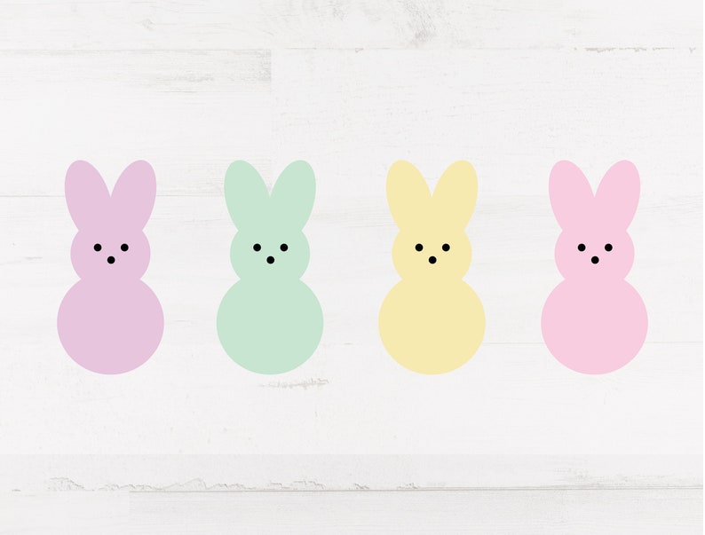 Easter Bunny Peeps SVG Bundle Digital Download Png, Dxf, Easter Clipart ...