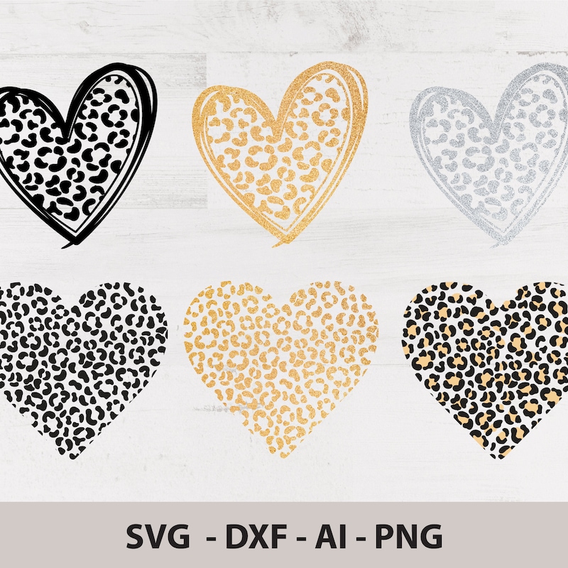 Leopard Heart Svg - Etsy