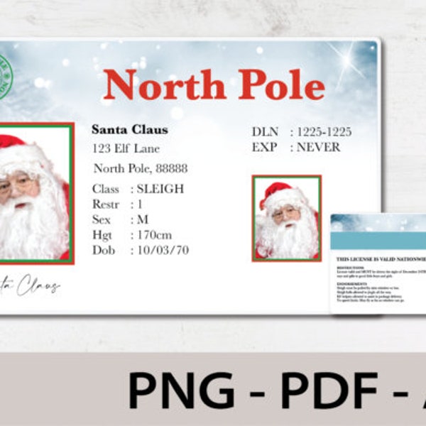 Santa Id Png - Etsy