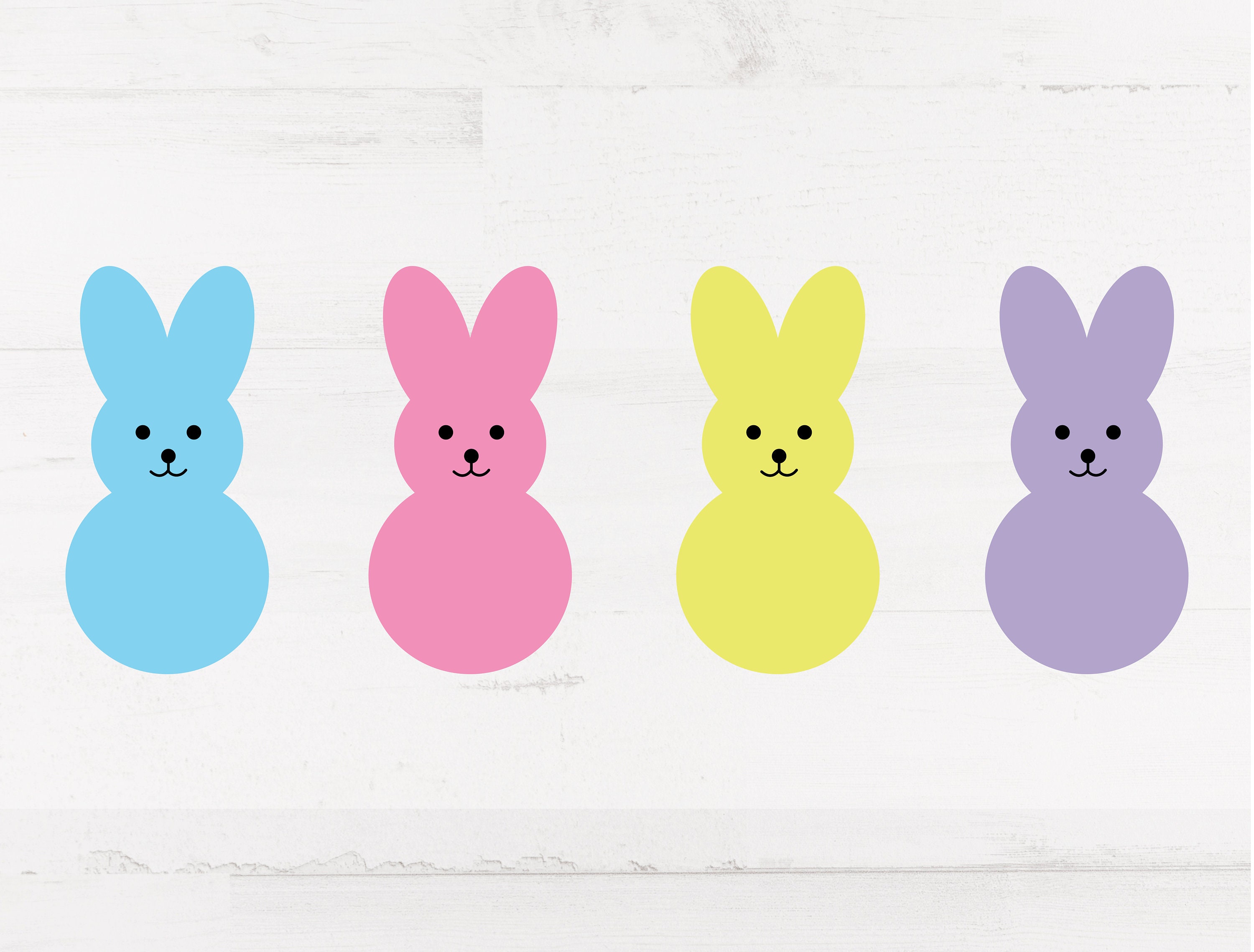 Easter Bunny Peeps SVG Bundle Digital Download Png, Dxf, Easter Clipart ...